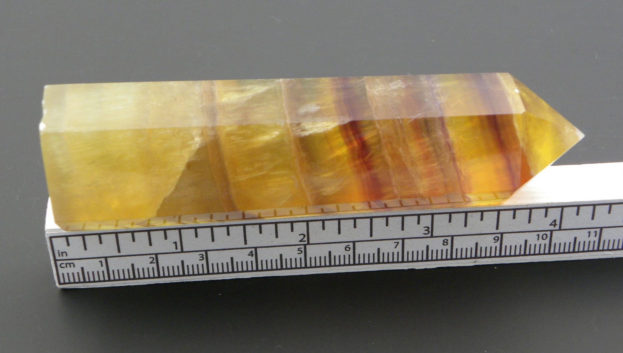 Yellow Fluorite Point, (Golden Fluorite) 9.5cm tall, 140gm