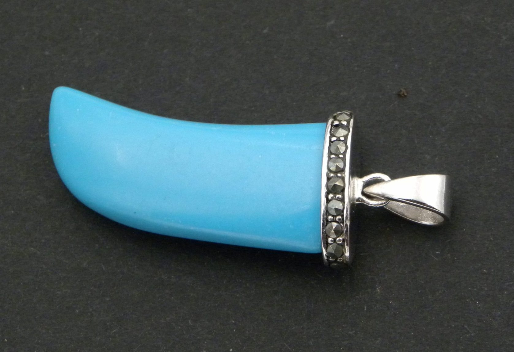 Blue Howlite & Marcasite Pendant - Jurassic Coast Gemcraft