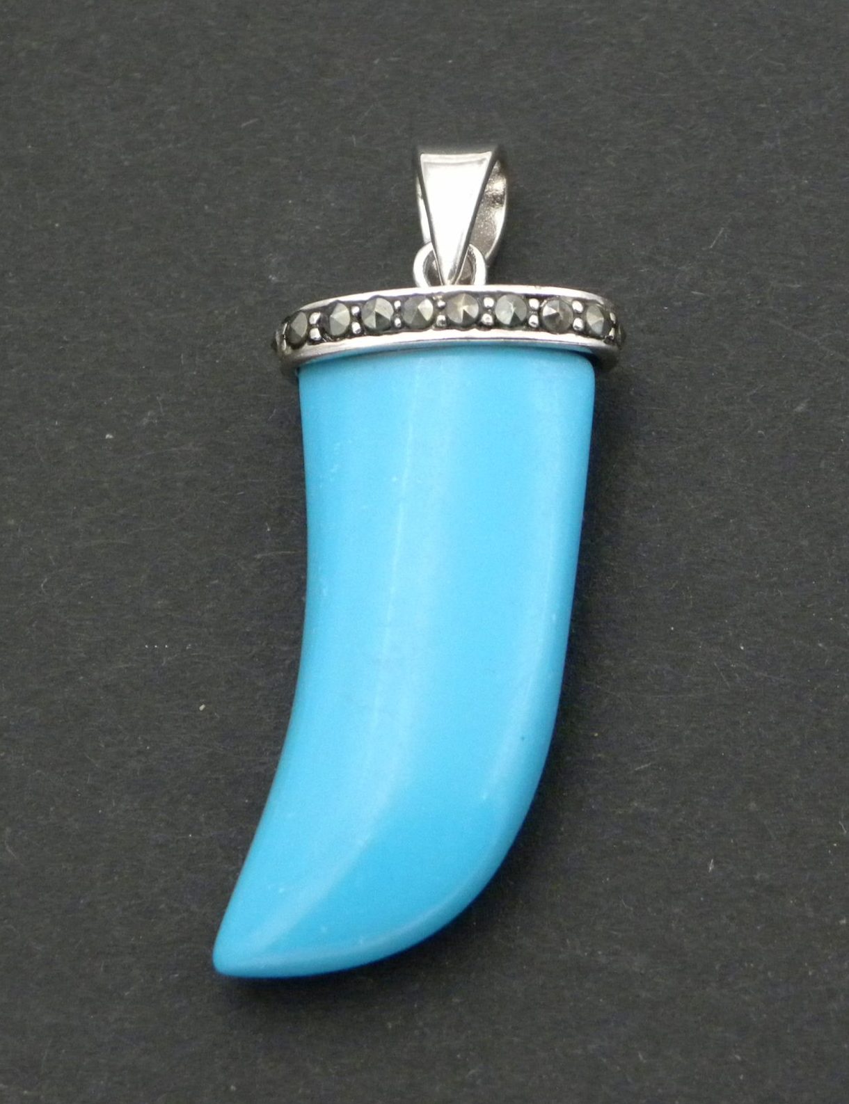 Blue Howlite & Marcasite Pendant - Jurassic Coast Gemcraft