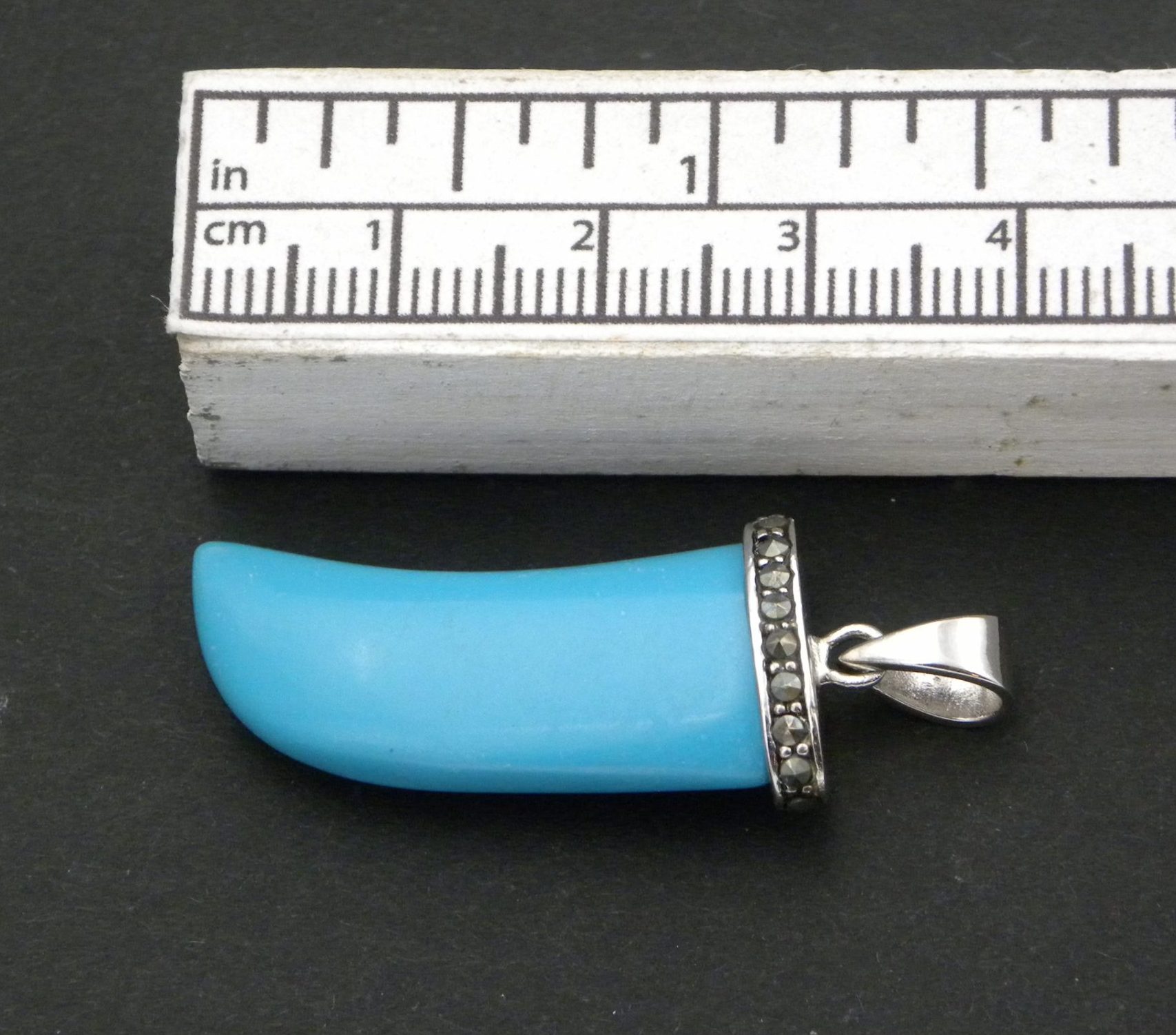 Blue Howlite & Marcasite Pendant - Jurassic Coast Gemcraft