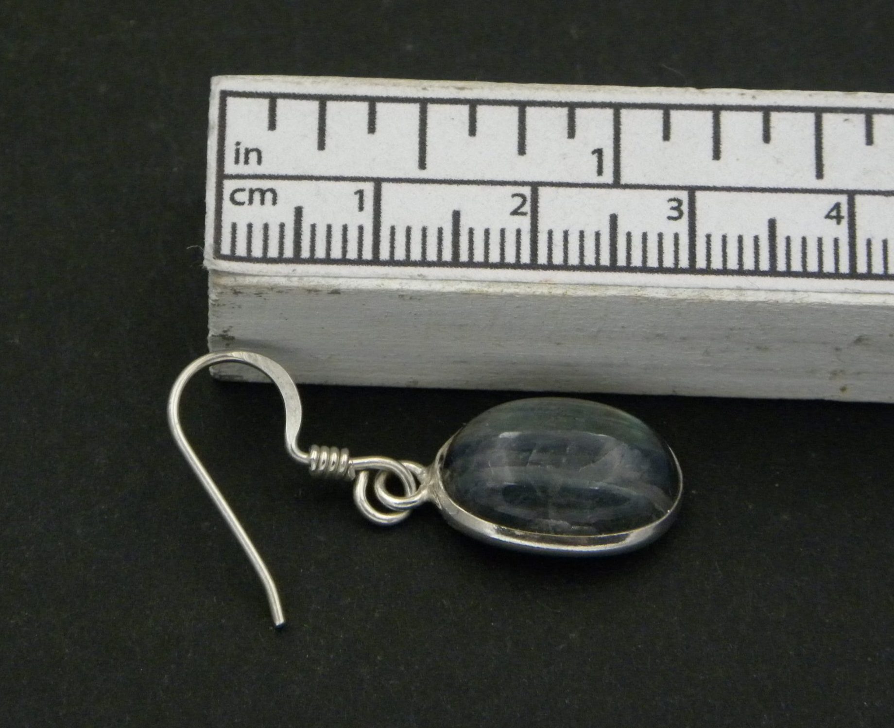 Oval Labradorite Drop Earrings in 925 Sterling Silver